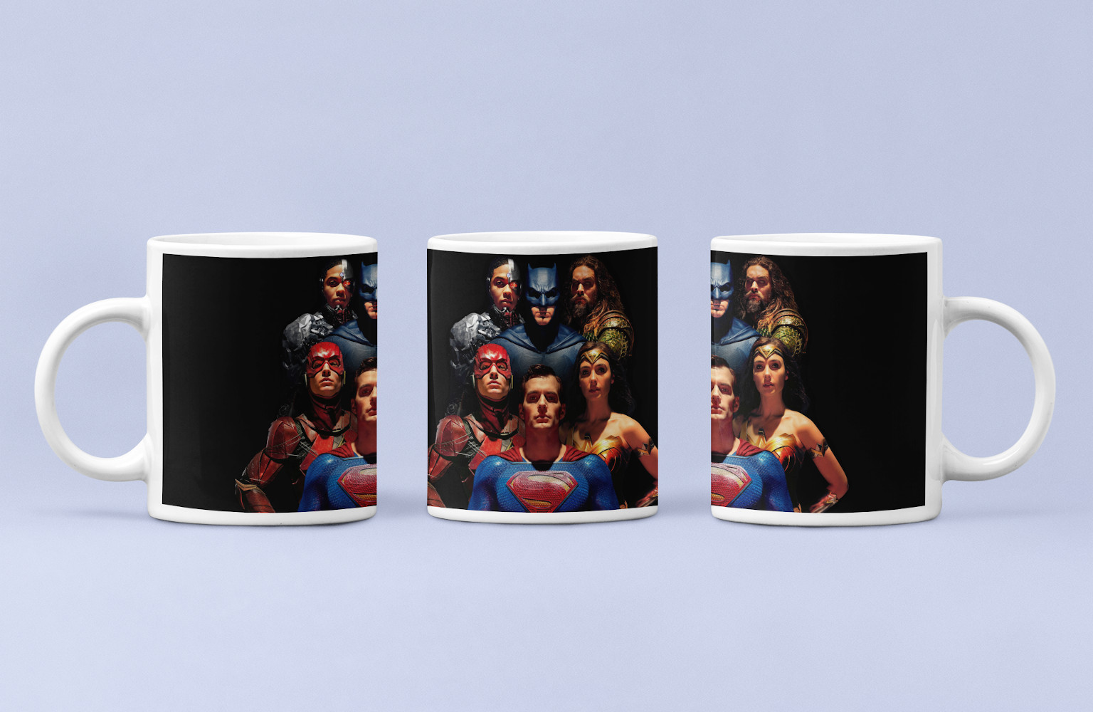 DC Comics Coffee Mug, Superman Batman Flash Aquaman Wonder Woman Cyborg ...